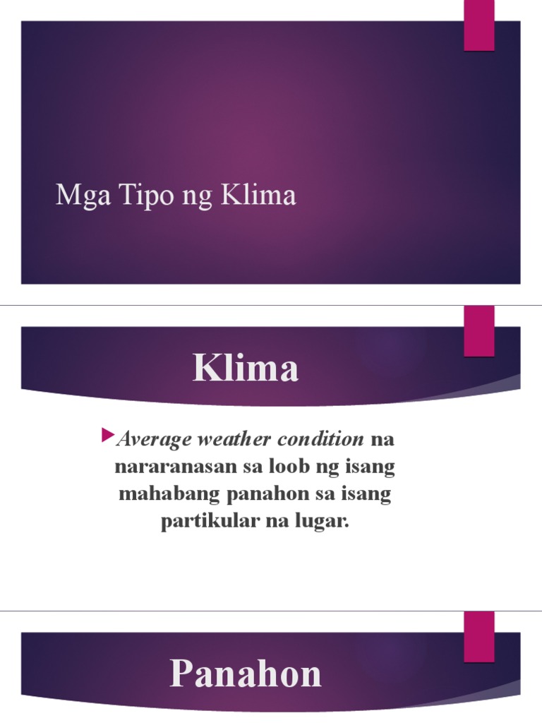 Mga Tipo NG Klima | PDF