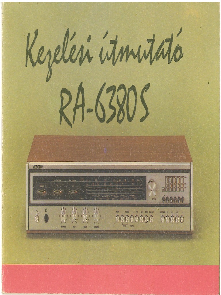 Videoton RA-6380S Cleopatra Rádió Kezelési Útmutató | PDF