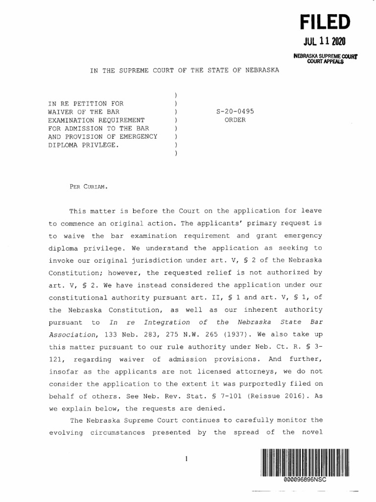 Order Denying Diploma Privilege | PDF