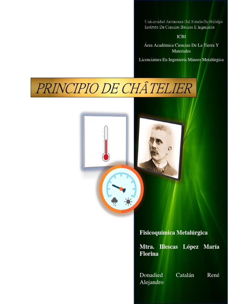 Fisicoquimica Principio Le Chatelier | PDF | Equilibrio químico | Gases