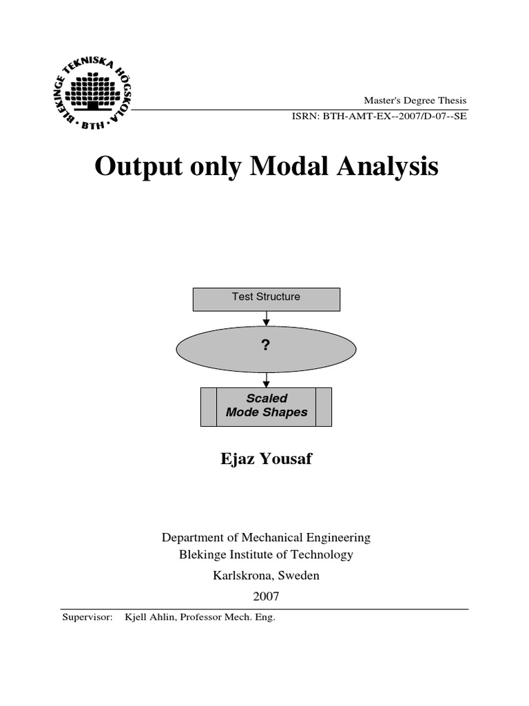 Output Only Modal Analysis | PDF | Spectral Density | Normal Mode