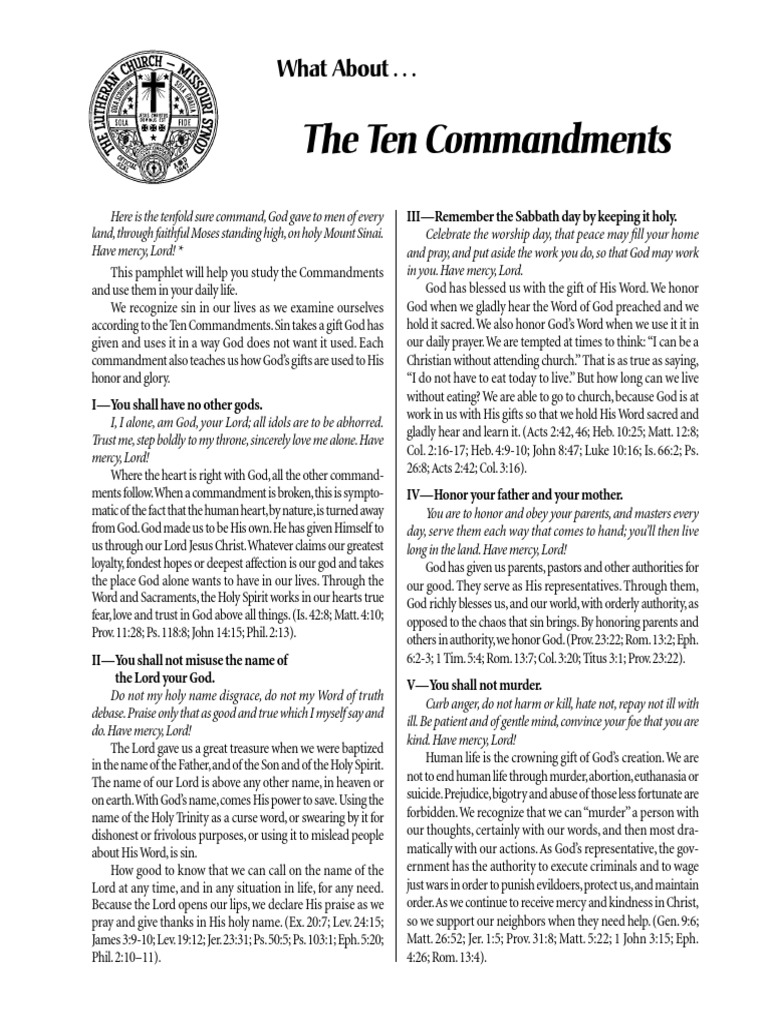 The Ten Commandments | PDF | Mercy | Ten Commandments