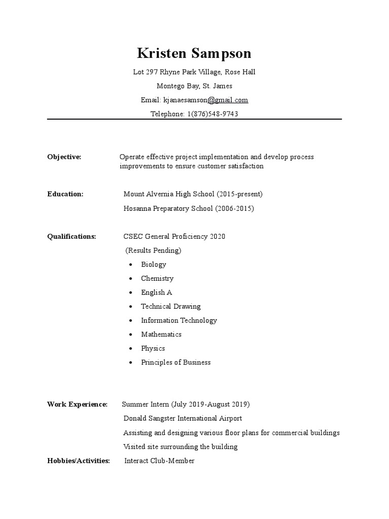 Resume - Mock Interview | PDF | Business