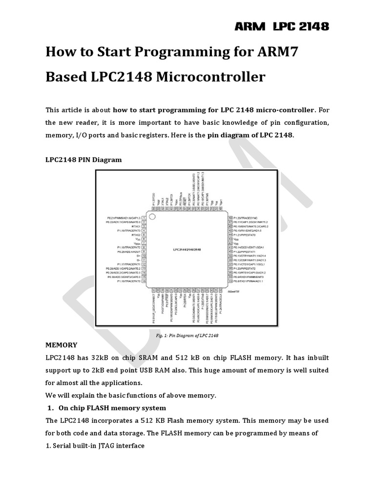 How To Start Programming For ARM7 Based LPC2148 Microcontroller | PDF | Flash Memory ...