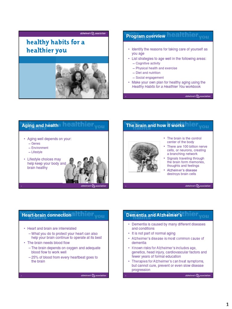 HealthyHabits Handouts 6 Per PG | PDF | Dementia | Alzheimer's Disease