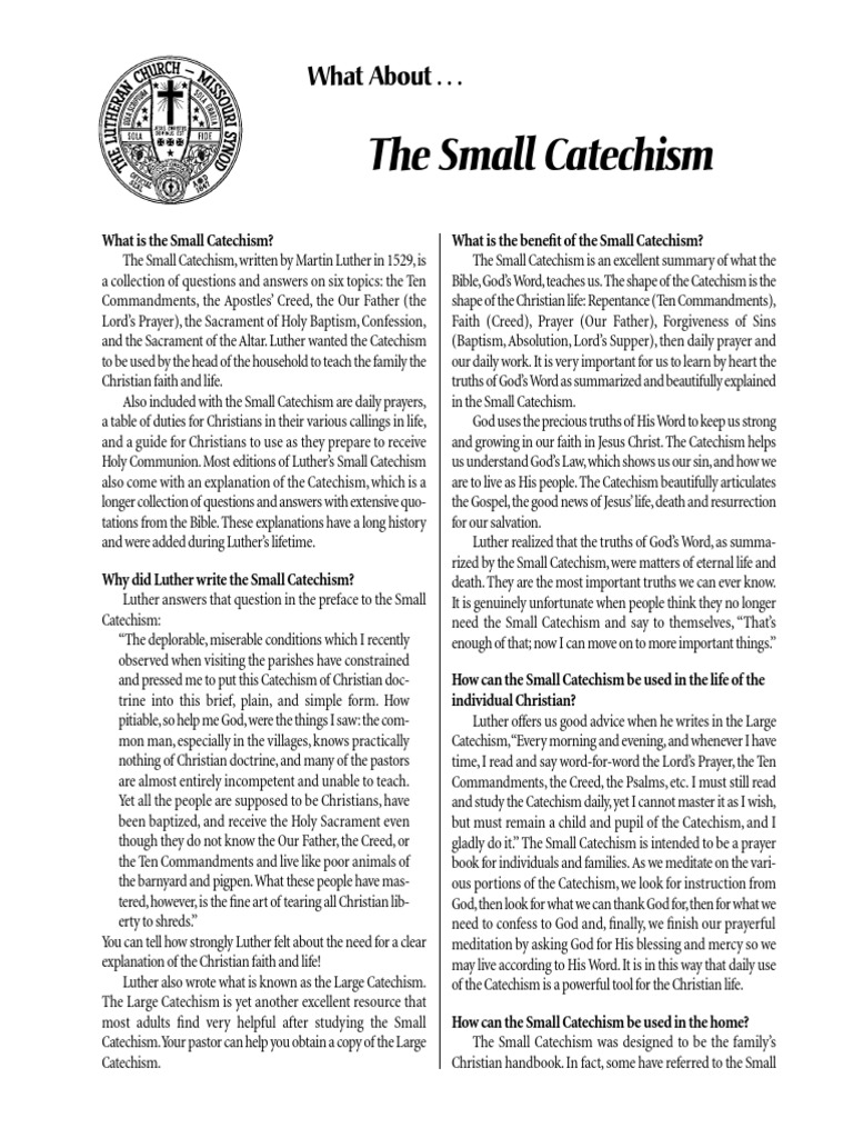 The Small Catechism | PDF | Catechism | Martin Luther