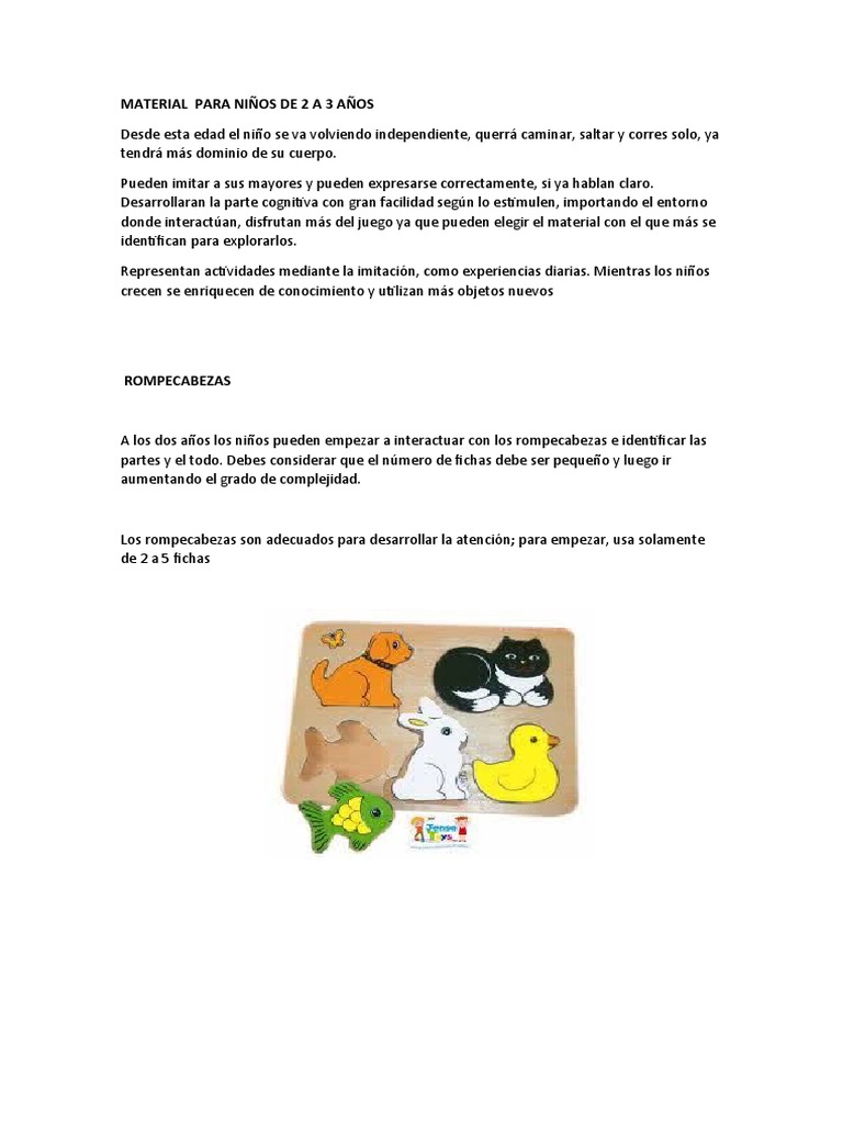 Material para Niños de 2 A 3 Años | PDF