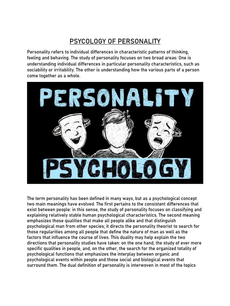 Psycology of Personality | PDF | Psychological Concepts | Behavioural ...