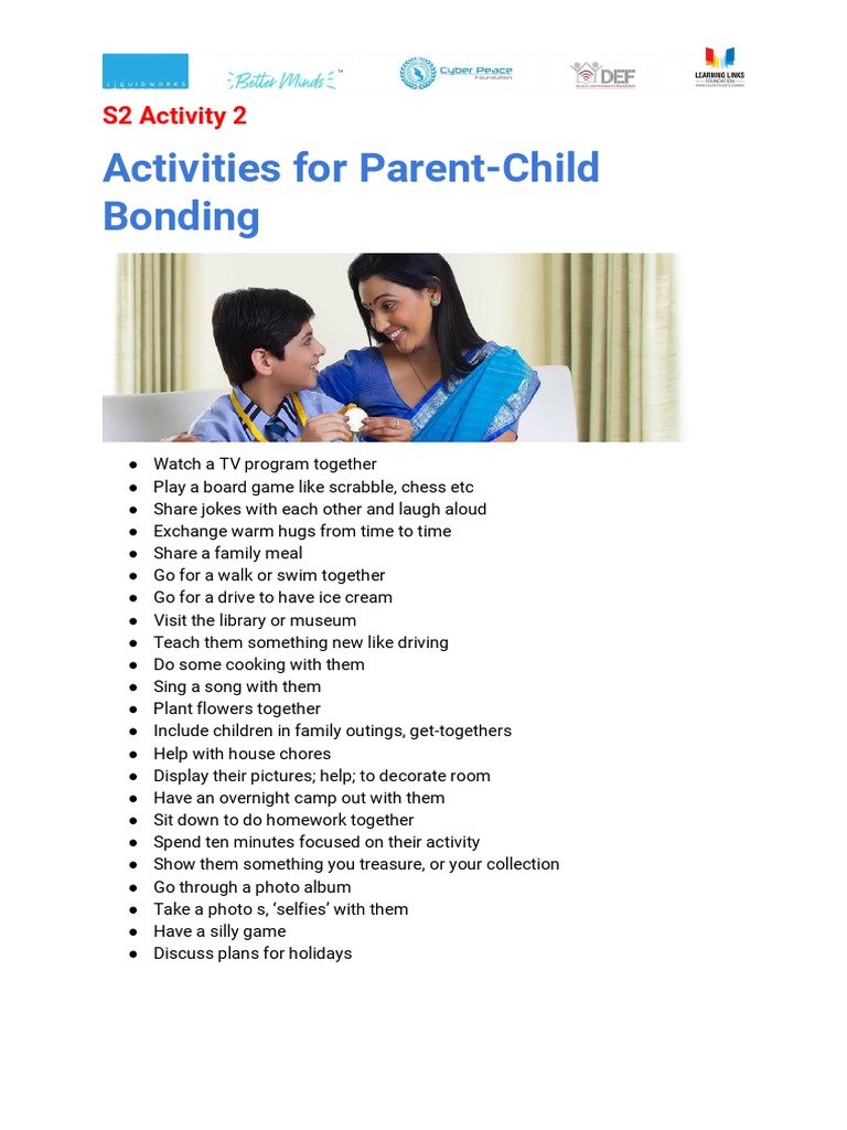 Activity For Parent-Child Bonding | PDF | Home & Garden