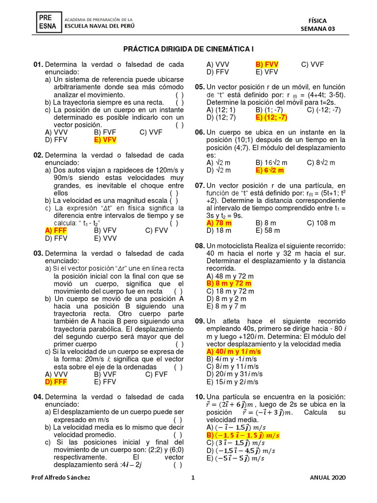Semana 03-Cinematica I (EJERCICIOS) | PDF | Velocidad | Vector Euclidiano