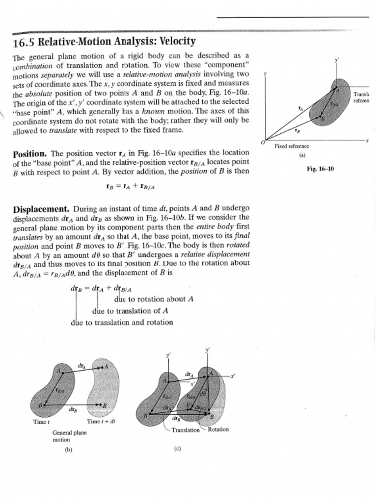 Class Notes Relative Motion Velocity | PDF