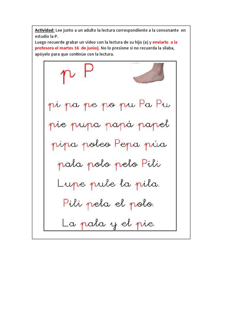 Lectura Consonante P | PDF