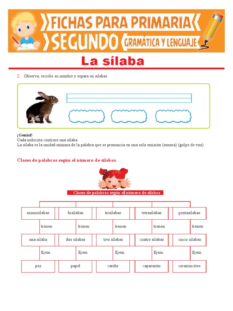 Clases y Formación de Sílabas para Segundo Grado de Primaria | PDF ...