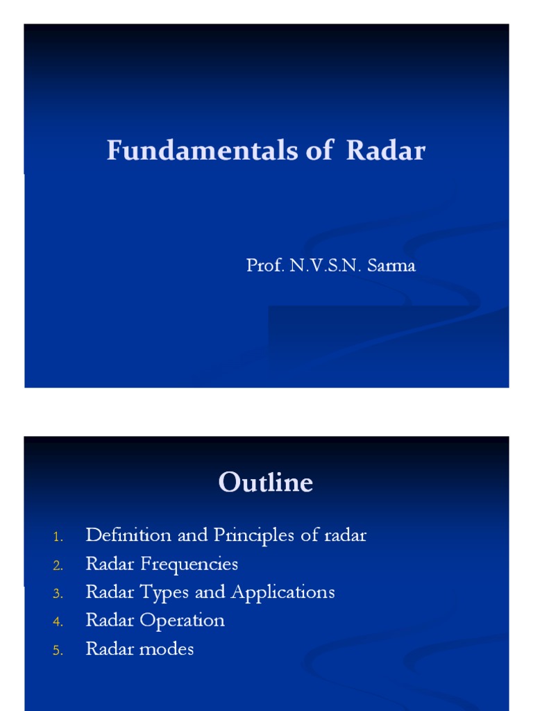 Radar Fundamentals Overview | PDF | Radar | Radio