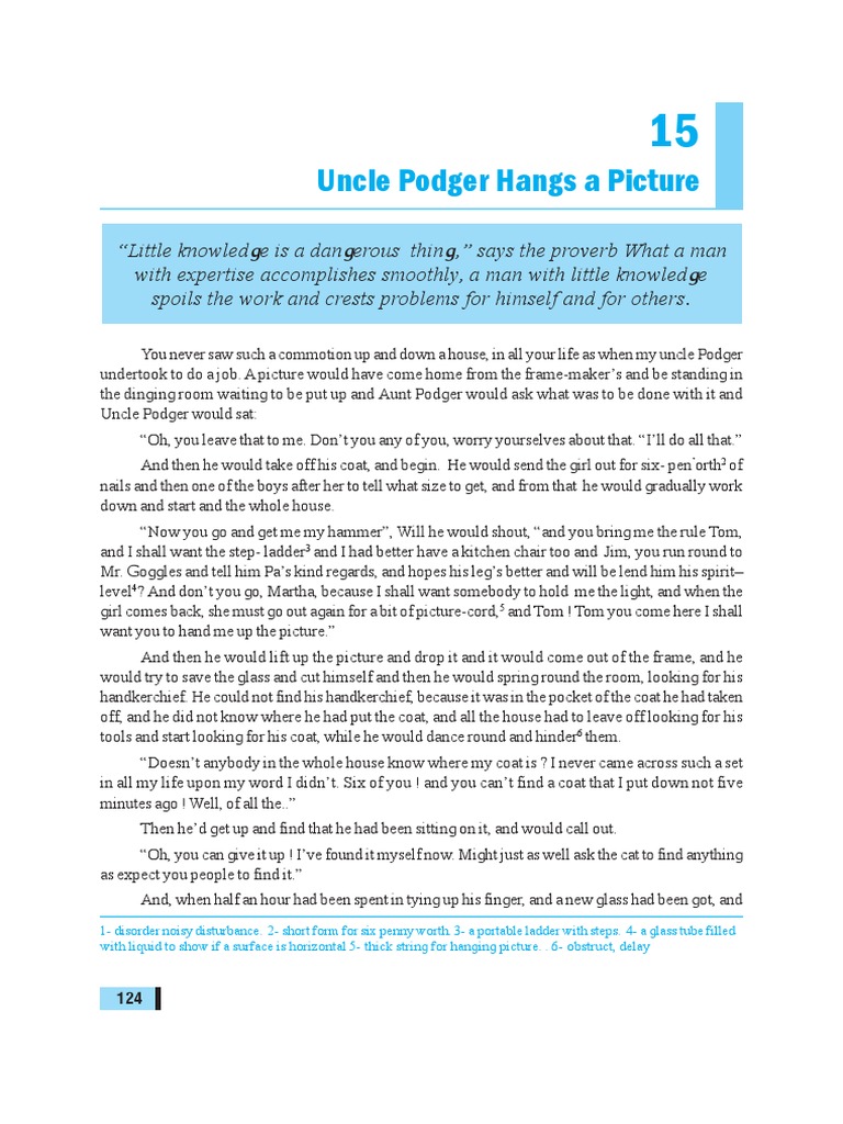 Uncle Podger Hangs A Picture | PDF | Clause | Sentence (Linguistics)