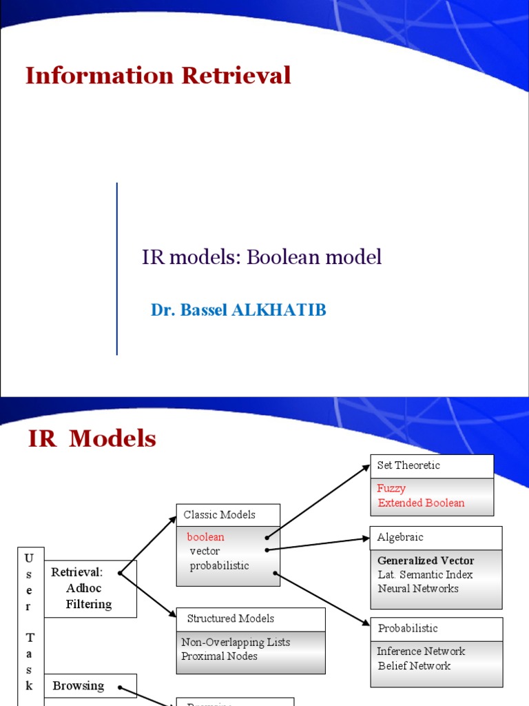 Information Retrieval: IR Models: Boolean Model | Download Free PDF | Fuzzy Logic | Boolean Algebra