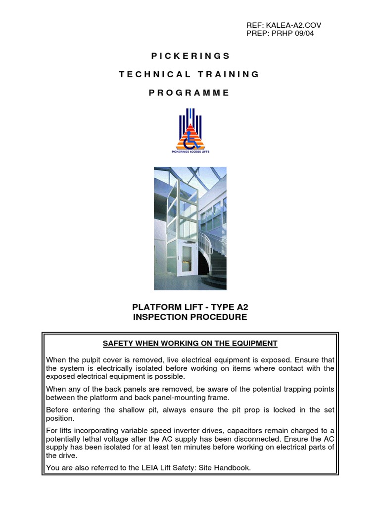KALEA-A2 Inspection Manual | PDF | Elevator | Door