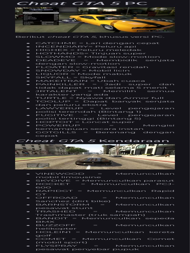 Gta V Cheat PDF | PDF