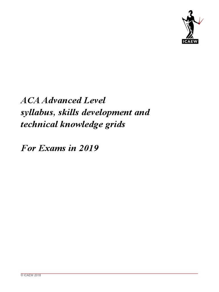 ACA Advanced Level 2019 Syllabus V2 | PDF | Internal Control | Audit