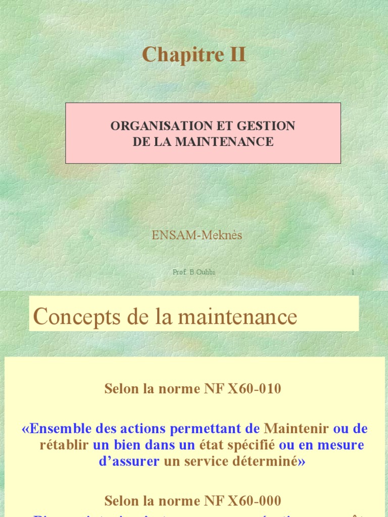 Organisation Et Gestion de La Maintenance | PDF | Business | La nature