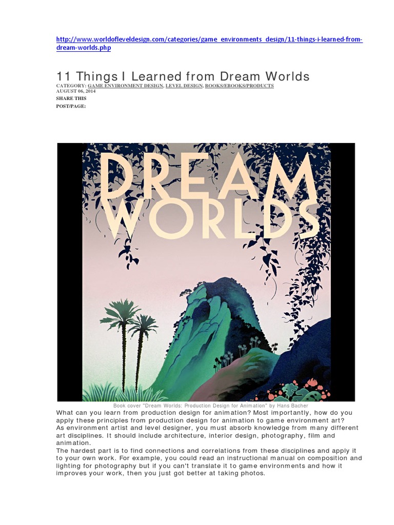 11 Things I Learned From Dream Worlds | PDF | Composition (Visual Arts ...