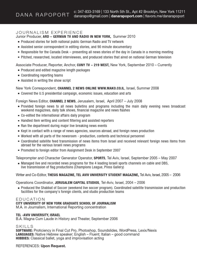 Dana Resume 2011 | PDF