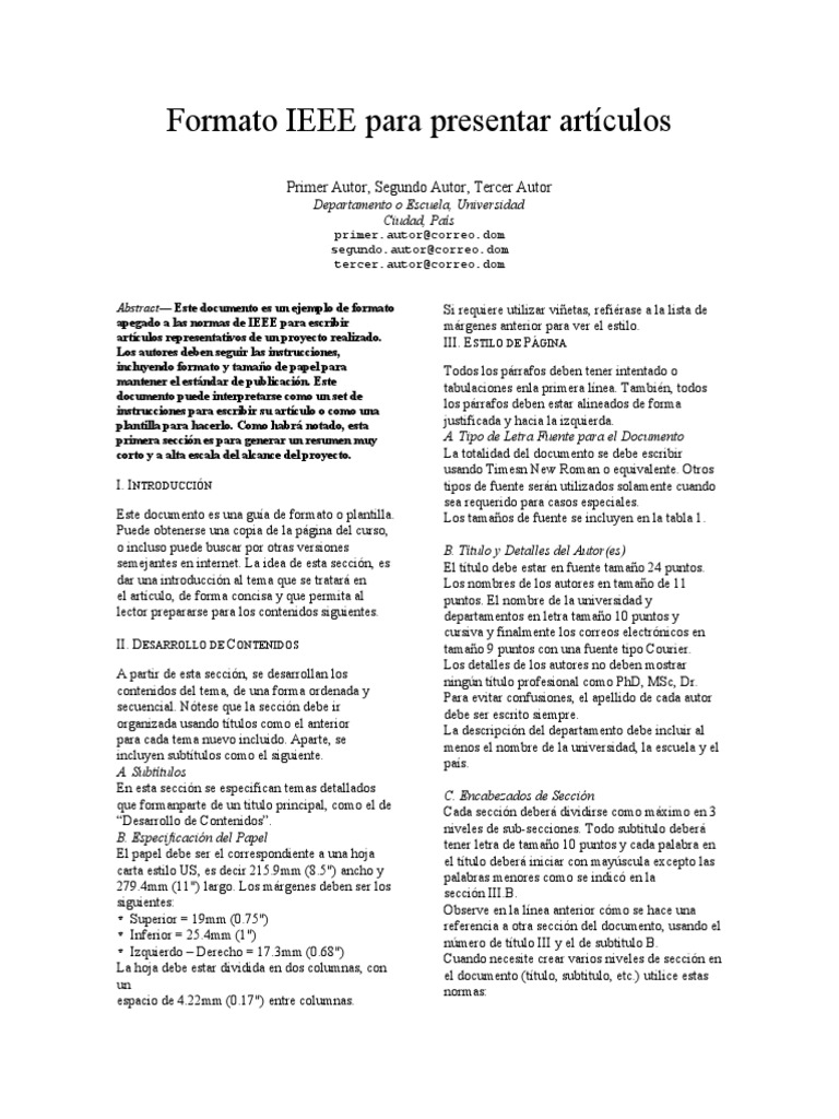 Guía de Formato IEEE para Artículos | PDF | Azul | Color