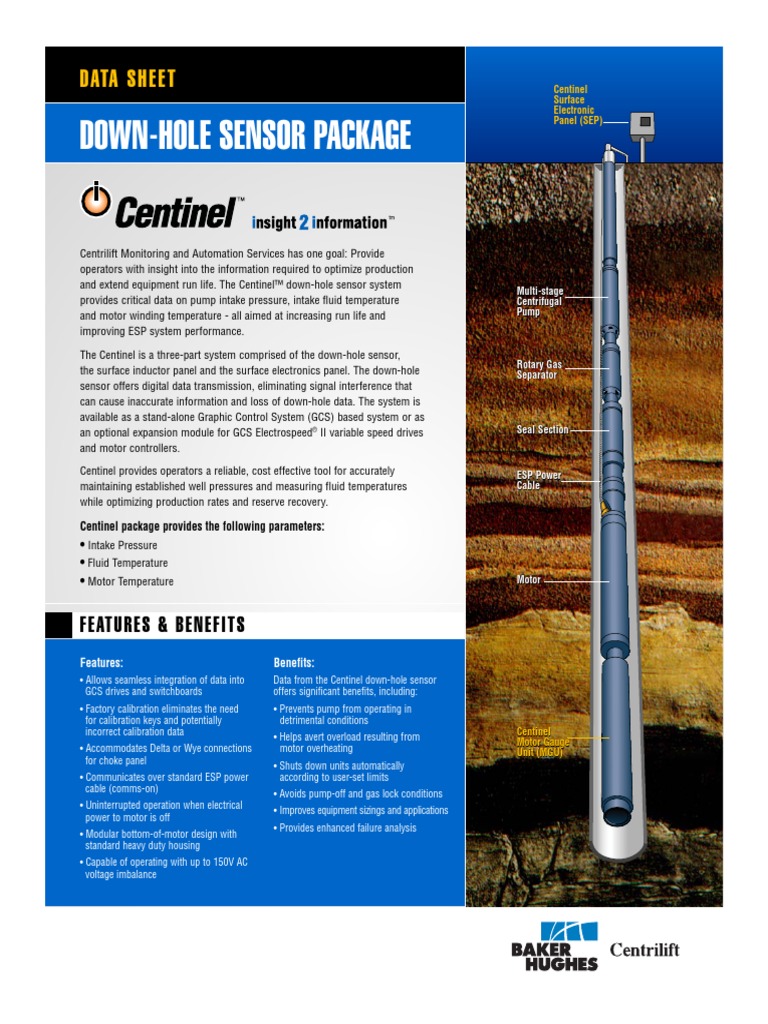 Down-Hole Sensor Package: Data Sheet | PDF | Calibration | Electric Motor