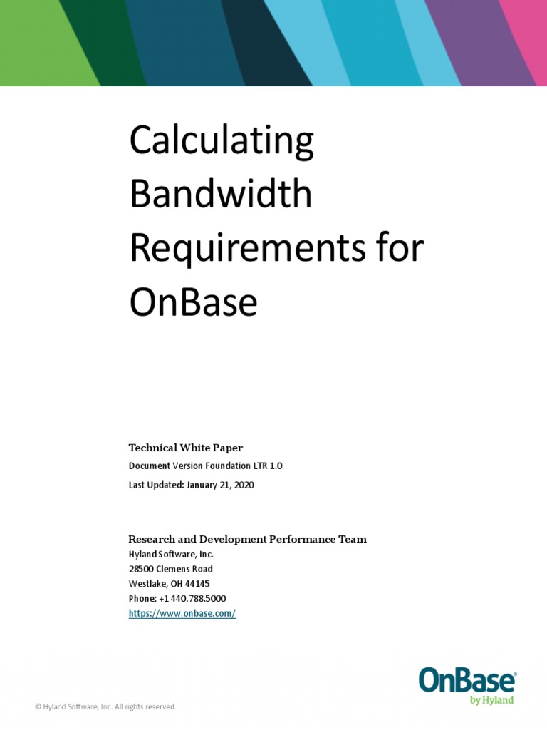 Calculating Bandwidth Requirements For OnBase PDF | PDF | Cache ...
