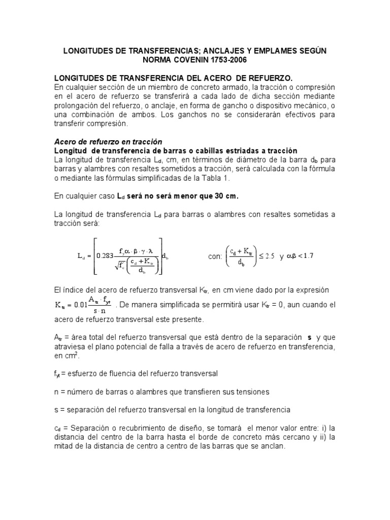 Longitud de Solape Barra 16 en Acero | PDF | Doblar | Hormigón
