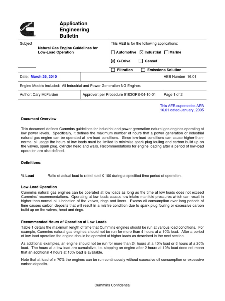 Application Engineering Bulletin | PDF | Internal Combustion Engine | Gases