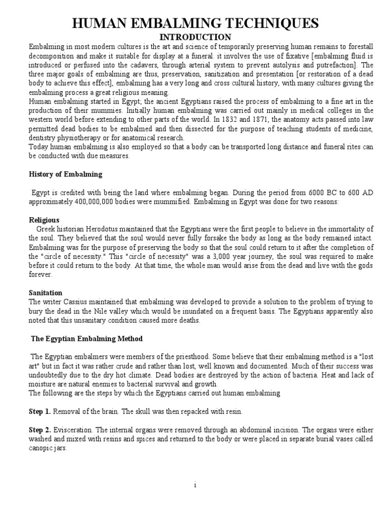 Human Embalming Techniques | PDF | Mummy | Cadaver