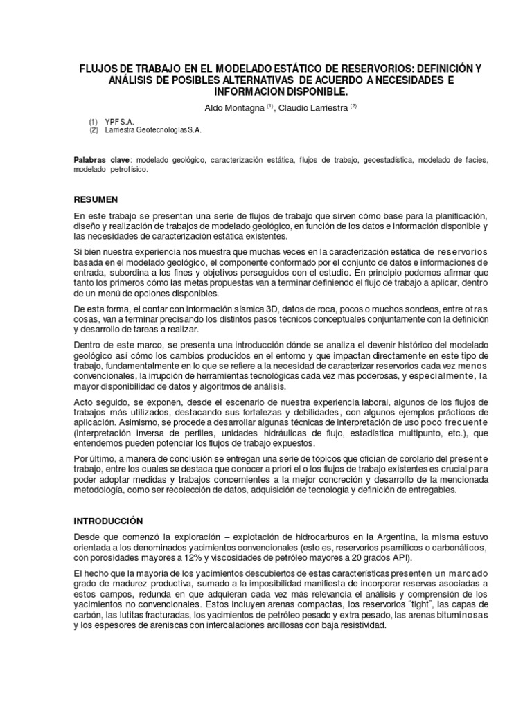 Flujos de Trabajo Modelado Geológico 3D | PDF | Red neuronal artificial ...