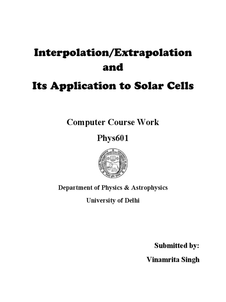 Interpolation/Extrapolation and Its Application To Solar Cells | PDF | Solar Cell | Physics