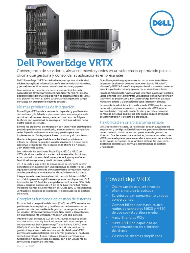 Poweredge VRTX | PDF | Dell | Servidor (Computación)