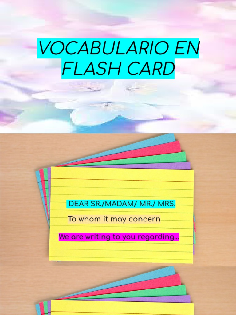 Vocabulario en Flash Card | PDF