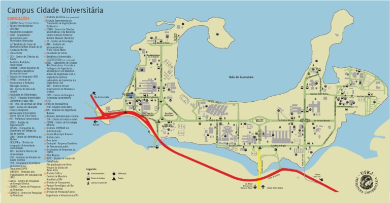 Mapa dos principais edifícios e estruturas do Campus da Cidade ...