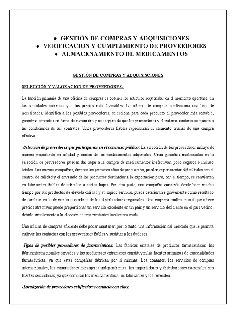 Gestion de Compra de Insumos | PDF | Farmacia | Medicamentos con receta