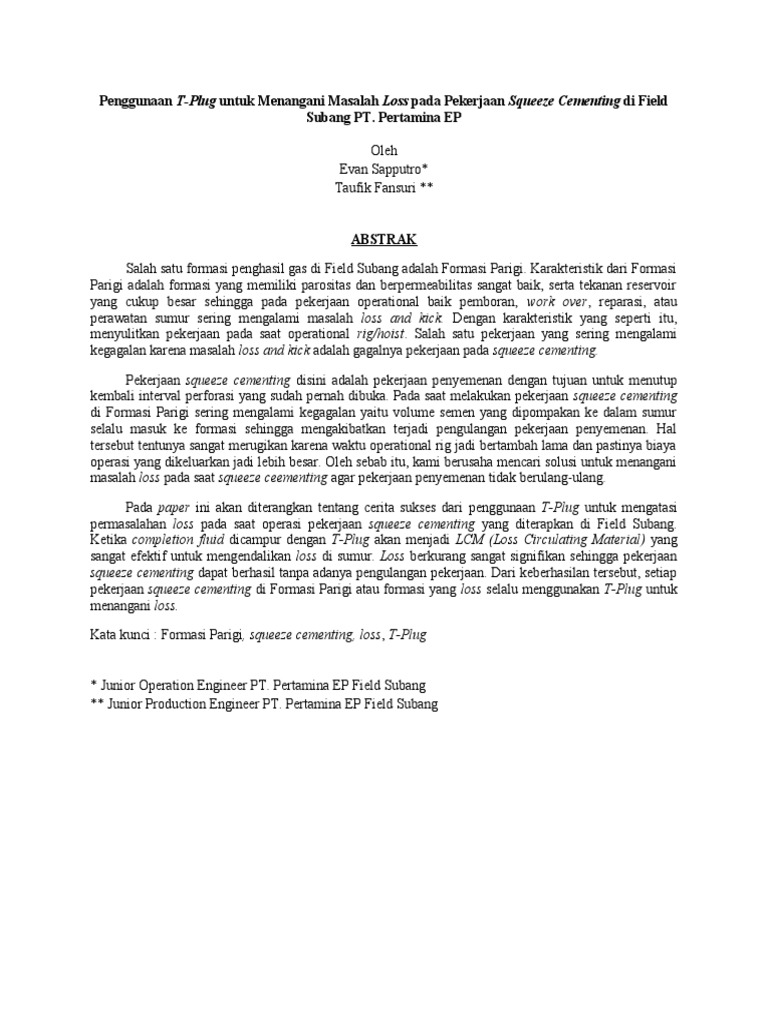 Contoh Penulisan Abstrak | PDF