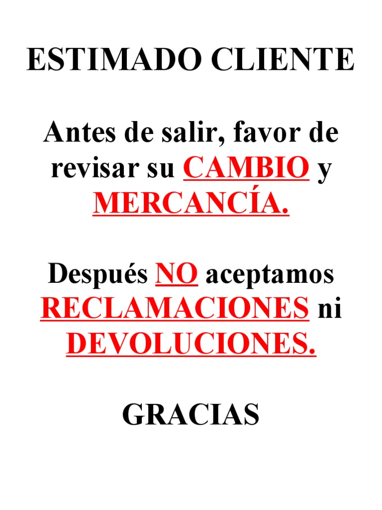 Estimado Cliente | PDF