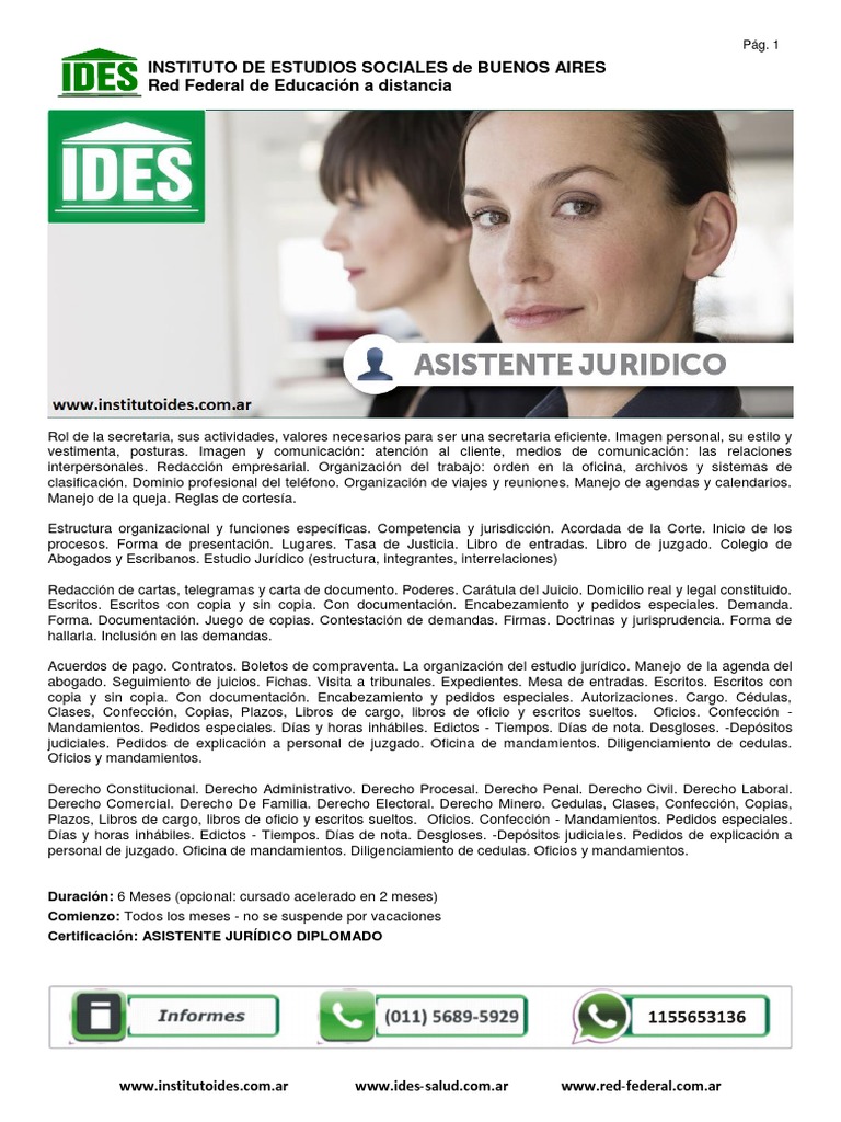 Curso de Asistente Juridico A Distancia - IDES | PDF