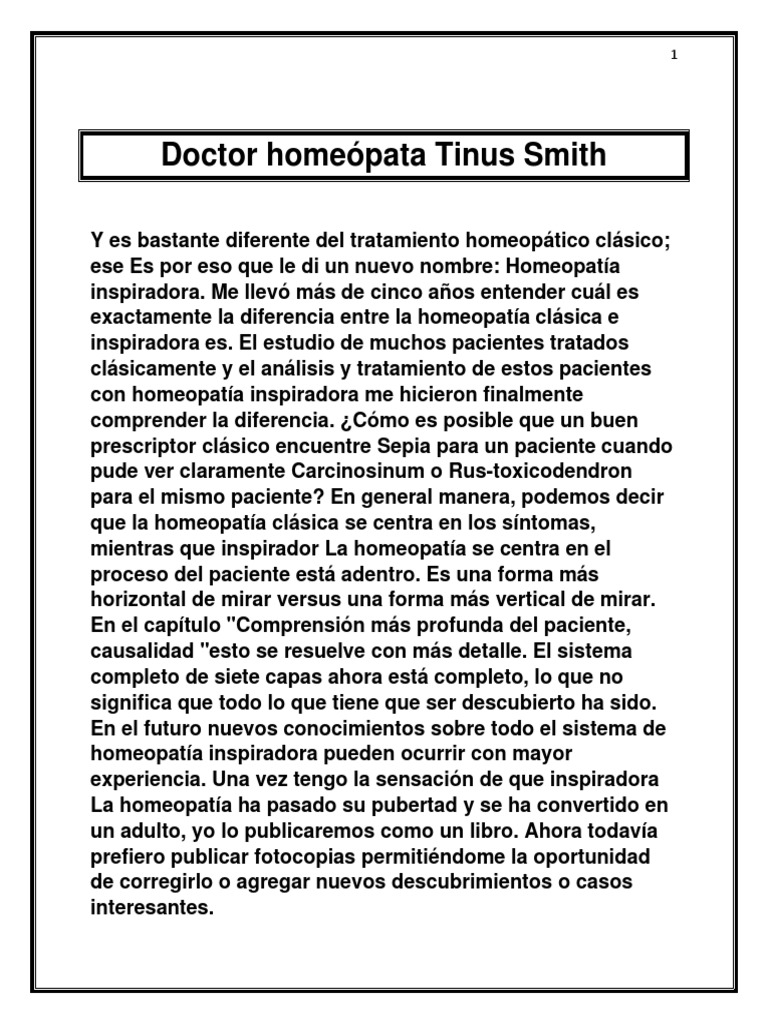 Doctor Homeopata Tinus Smits | PDF | Homeopatía | Medicina