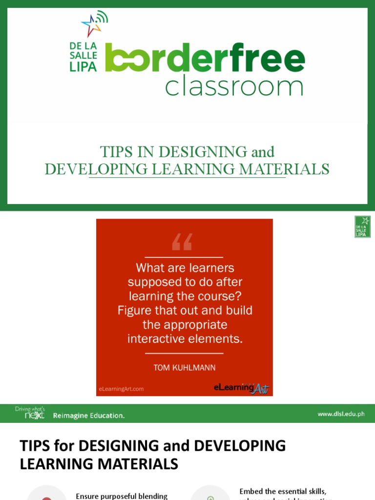 Tips For Designing and Developing Learning Materials | PDF | Pedagogy ...