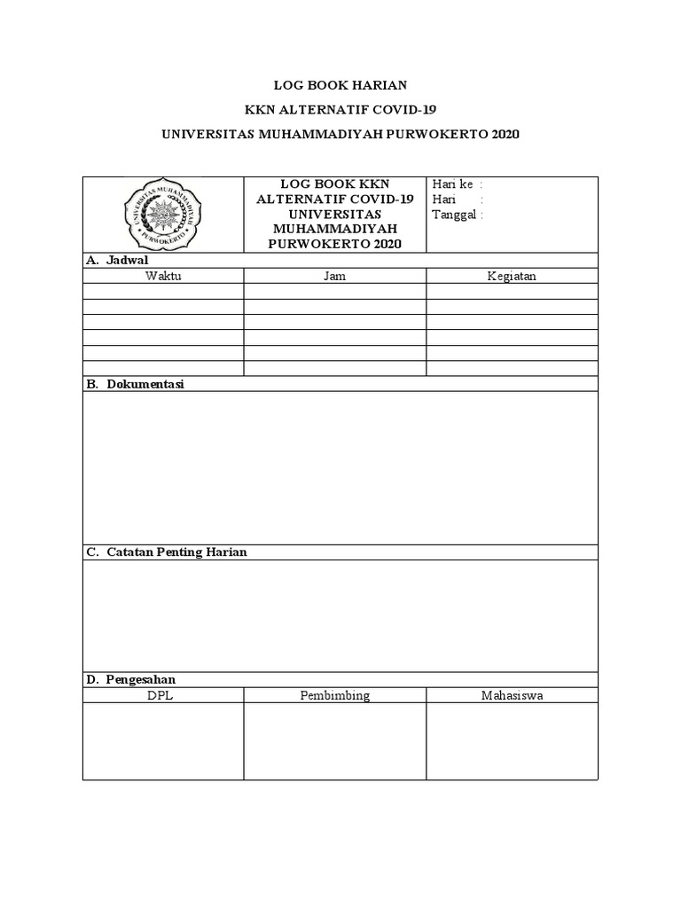 Log Book Harian KKN | PDF
