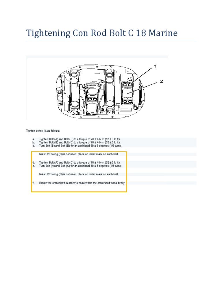 Tightening Con Rod Bolt Tightening Con Rod Bolt C 18 Marine C 18 Marine ...