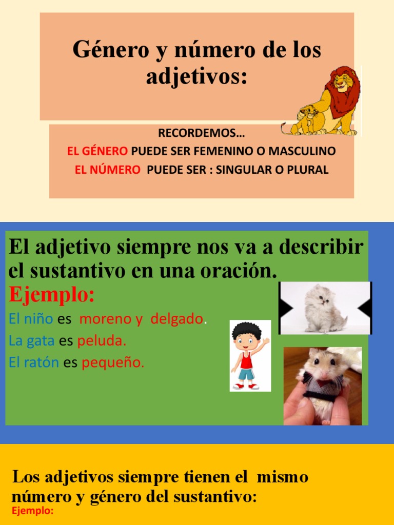 Género y Número de Los Adjetivos | PDF