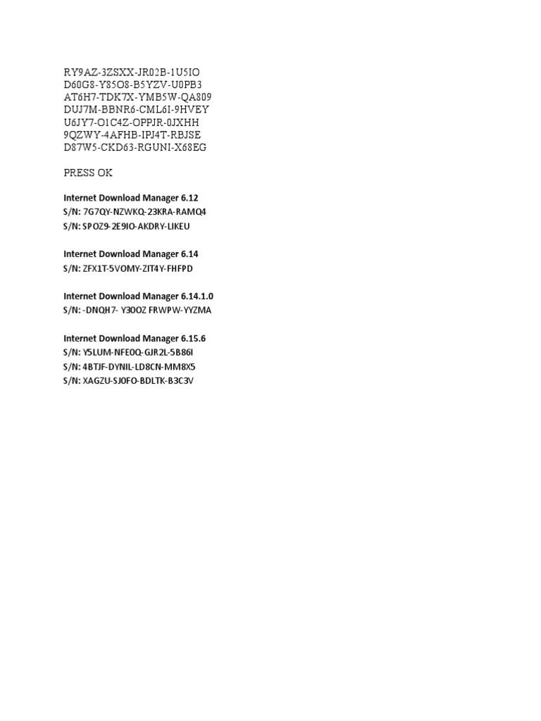 Idm Key | PDF | Computers