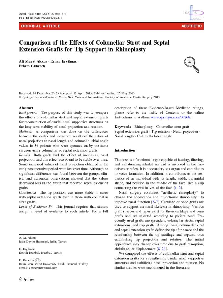 Comparing the Long-Term Effects of Columellar Strut and Septal ...