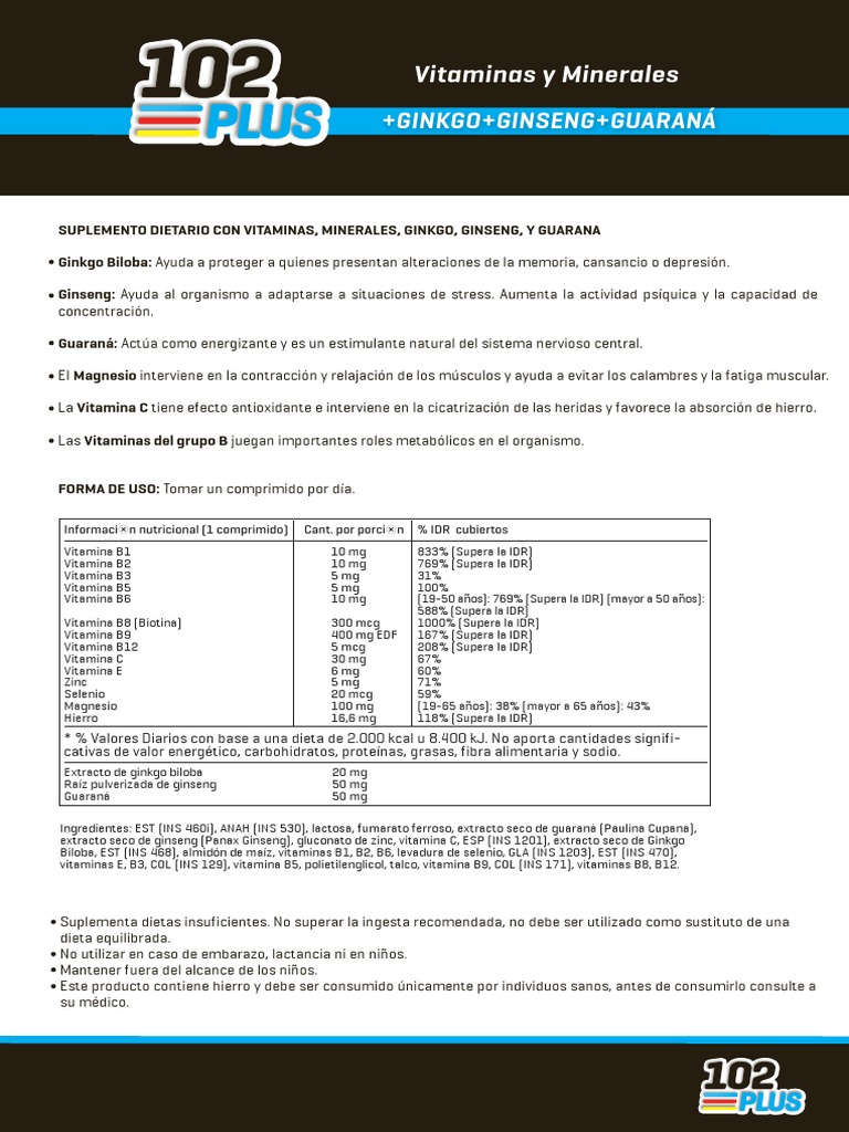 102 Plus | PDF | Vitamina | Dieta