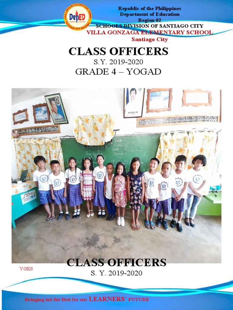 Class Officers: Grade 4 - Yogad | PDF | Educational Organizations ...
